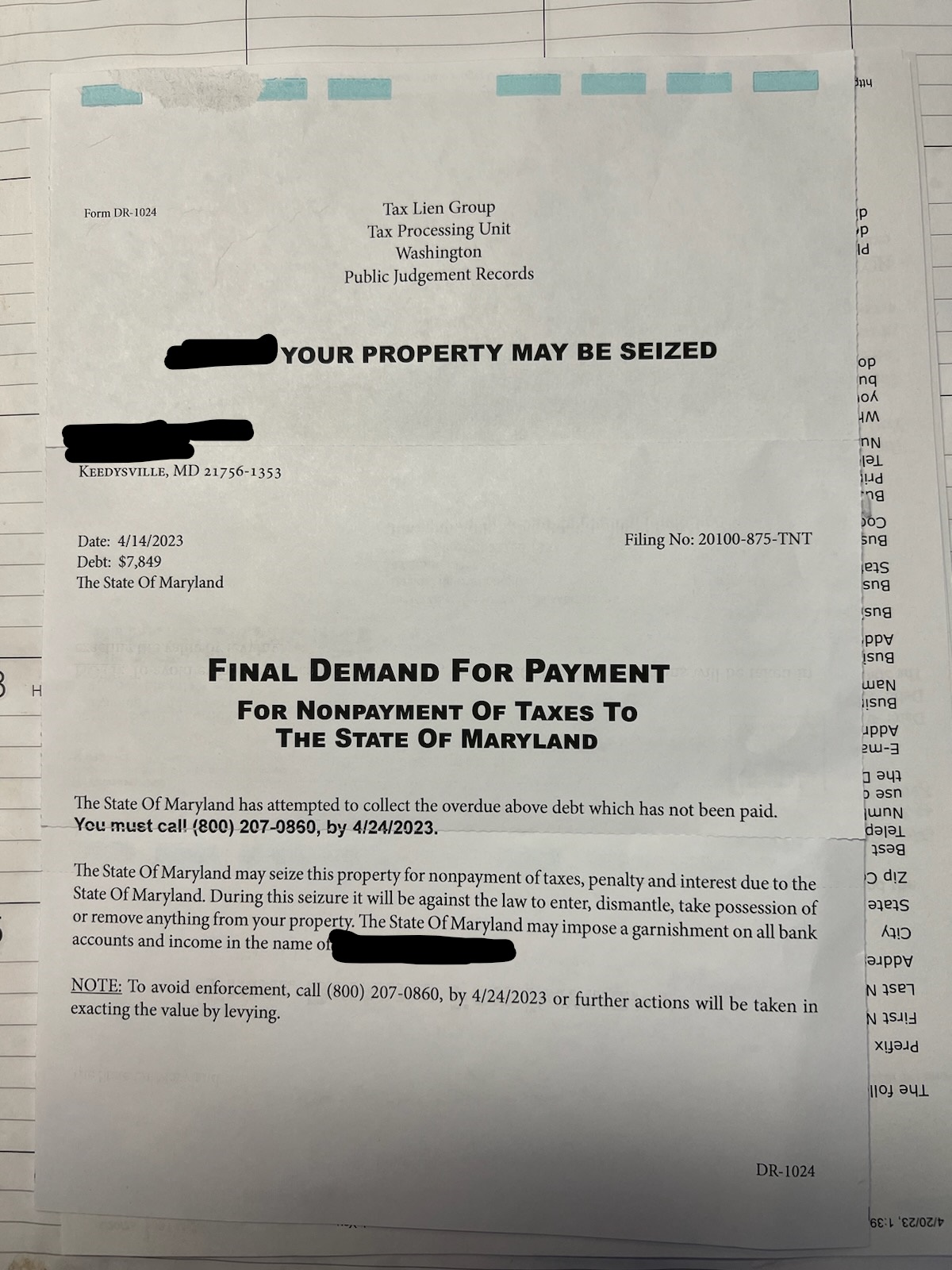 Watch out for a scam letter notifying residents of overdue taxes and property lien. Click for ...